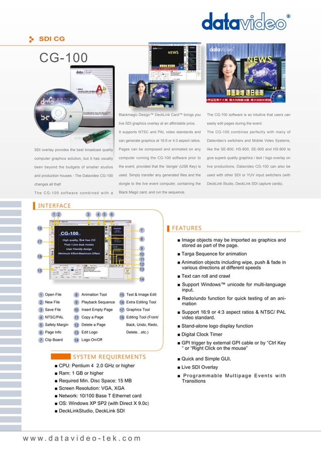 Datavideo CG-100 | PDF