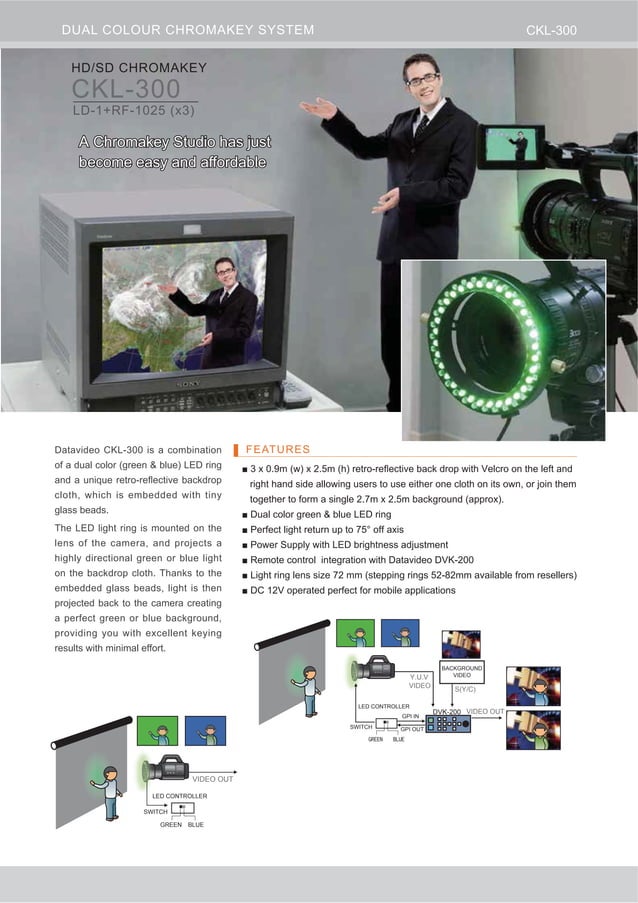 Datavideo CKL-300 Chromakey Brochure | PDF