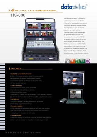 Datavideo HS-800 | PDF