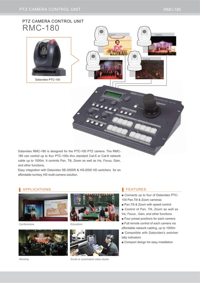 Datavideo RMC-180 Control Box Brochure | PDF