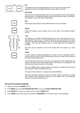 Datavideo SE-2200 6 input HD broadcast quality switcher | PDF