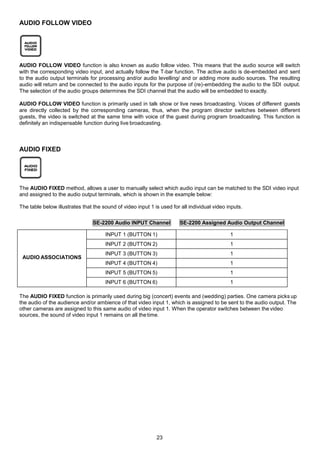 Datavideo SE-2200 6 input HD broadcast quality switcher | PDF