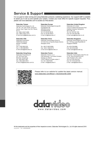 Datavideo SE-2200 6 input HD broadcast quality switcher | PDF