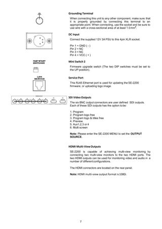 Datavideo SE-2200 6 input HD broadcast quality switcher | PDF
