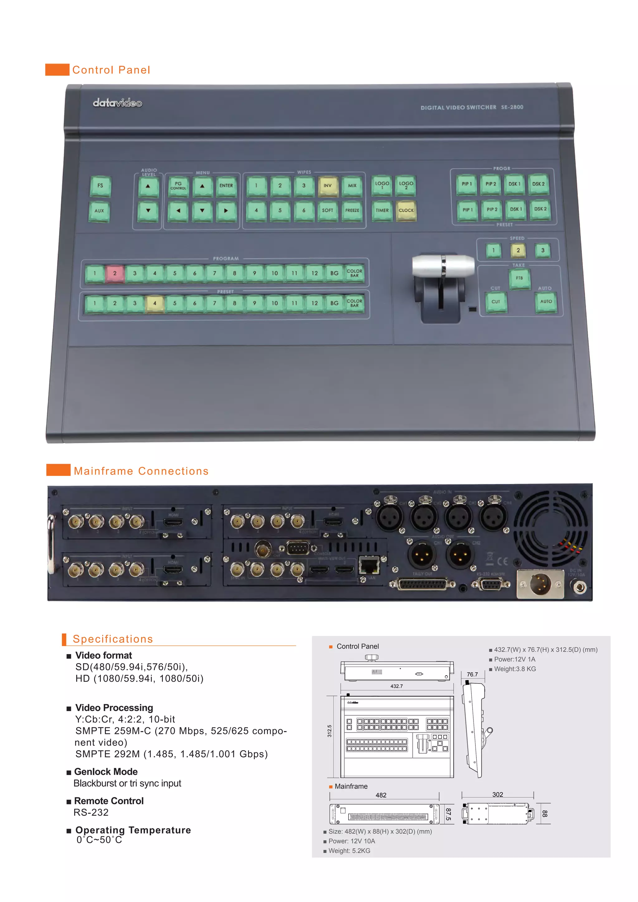 Datavideo SE-2800 Videomixer Brochure | PDF