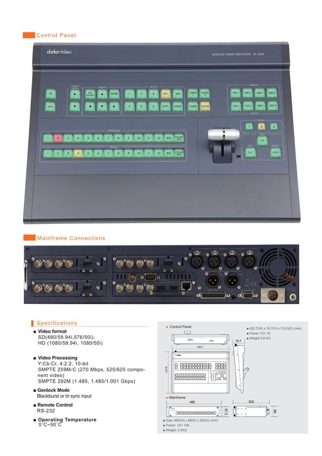 Datavideo SE-2800 Videomixer Brochure | PDF