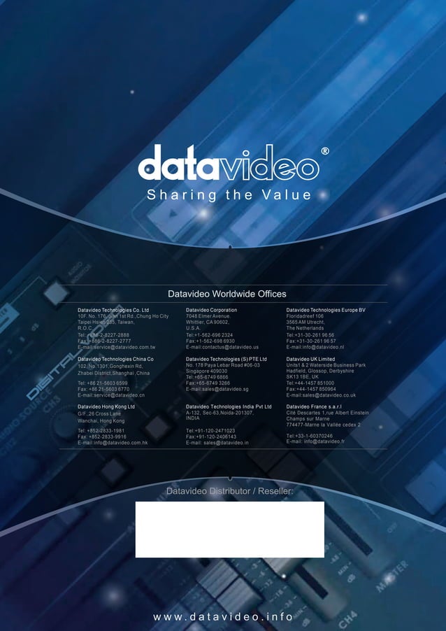 Datavideo SE-2800 Videomixer Brochure | PDF