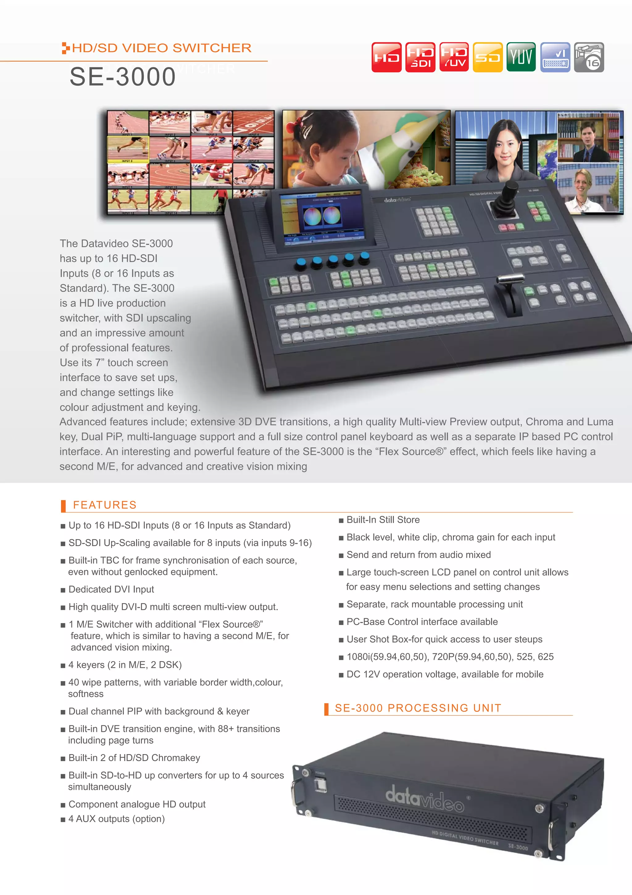 Datavideo SE-3000 | PDF | Consumer Electronics | Technology & Computing