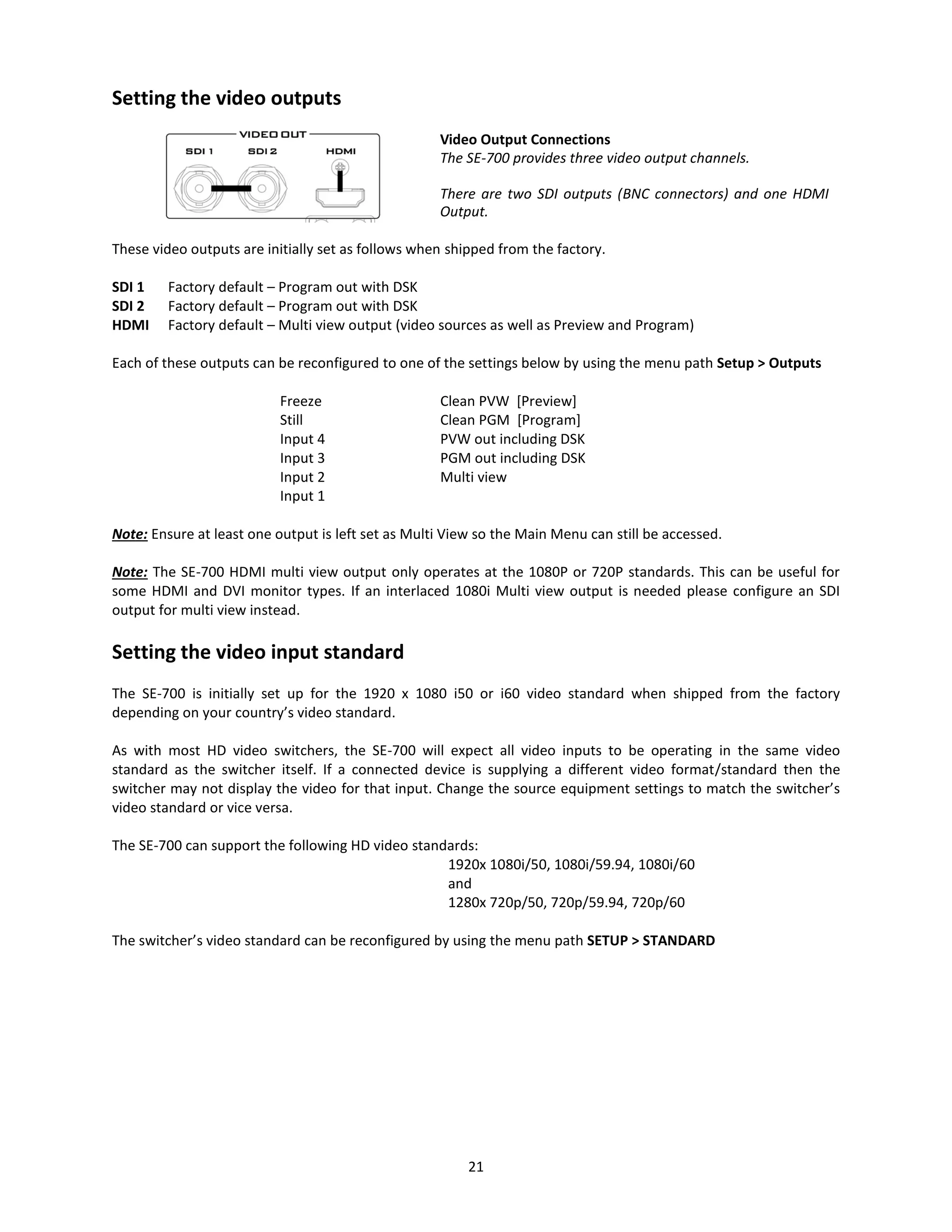 Datavideo SE-700 4 input Digital Video Switcher | PDF