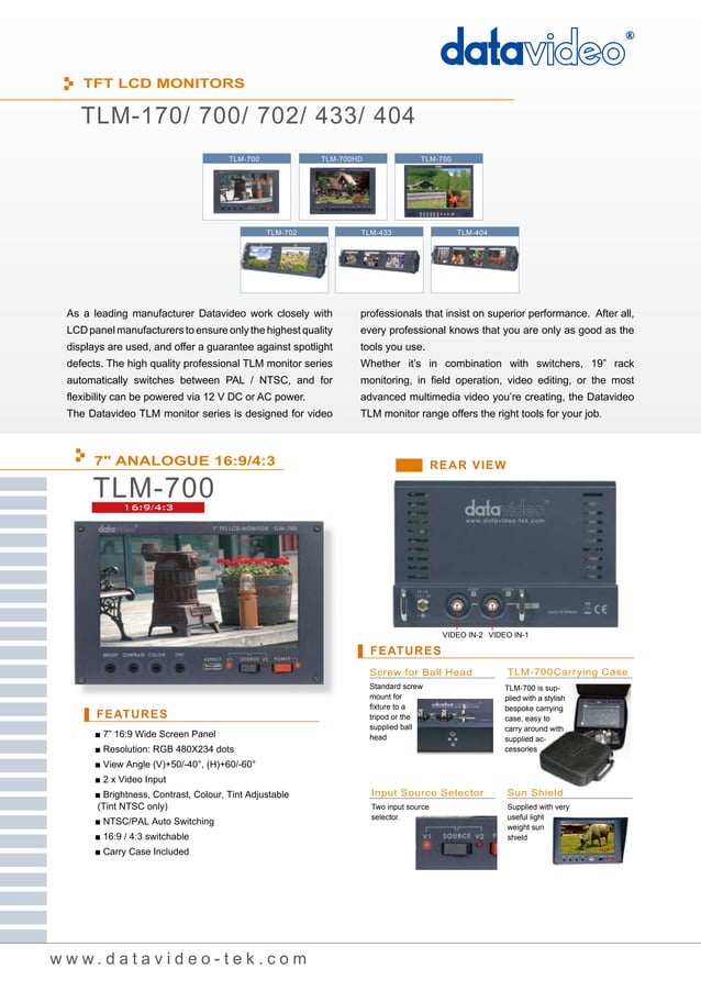 Datavideo TLM serie | PDF