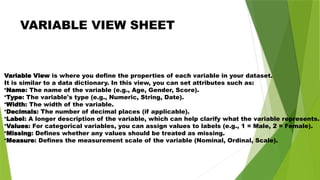 DATA VIEW SHEET ,VARIABLE VIEW SHEET.pptx