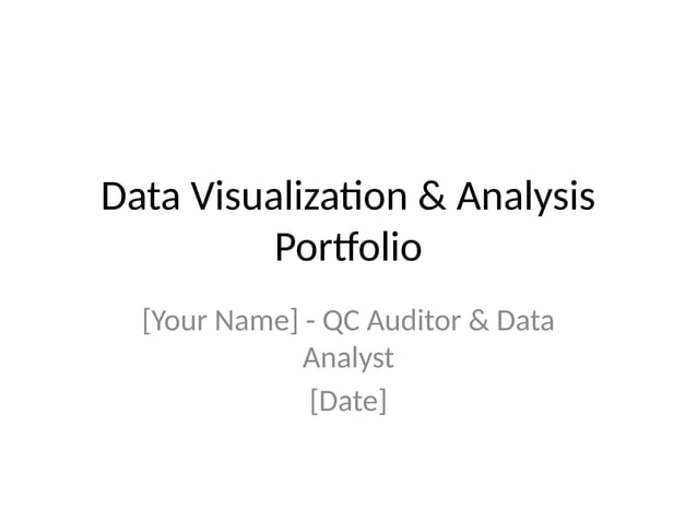 Data Visualization Analysis Portfolio Pptx