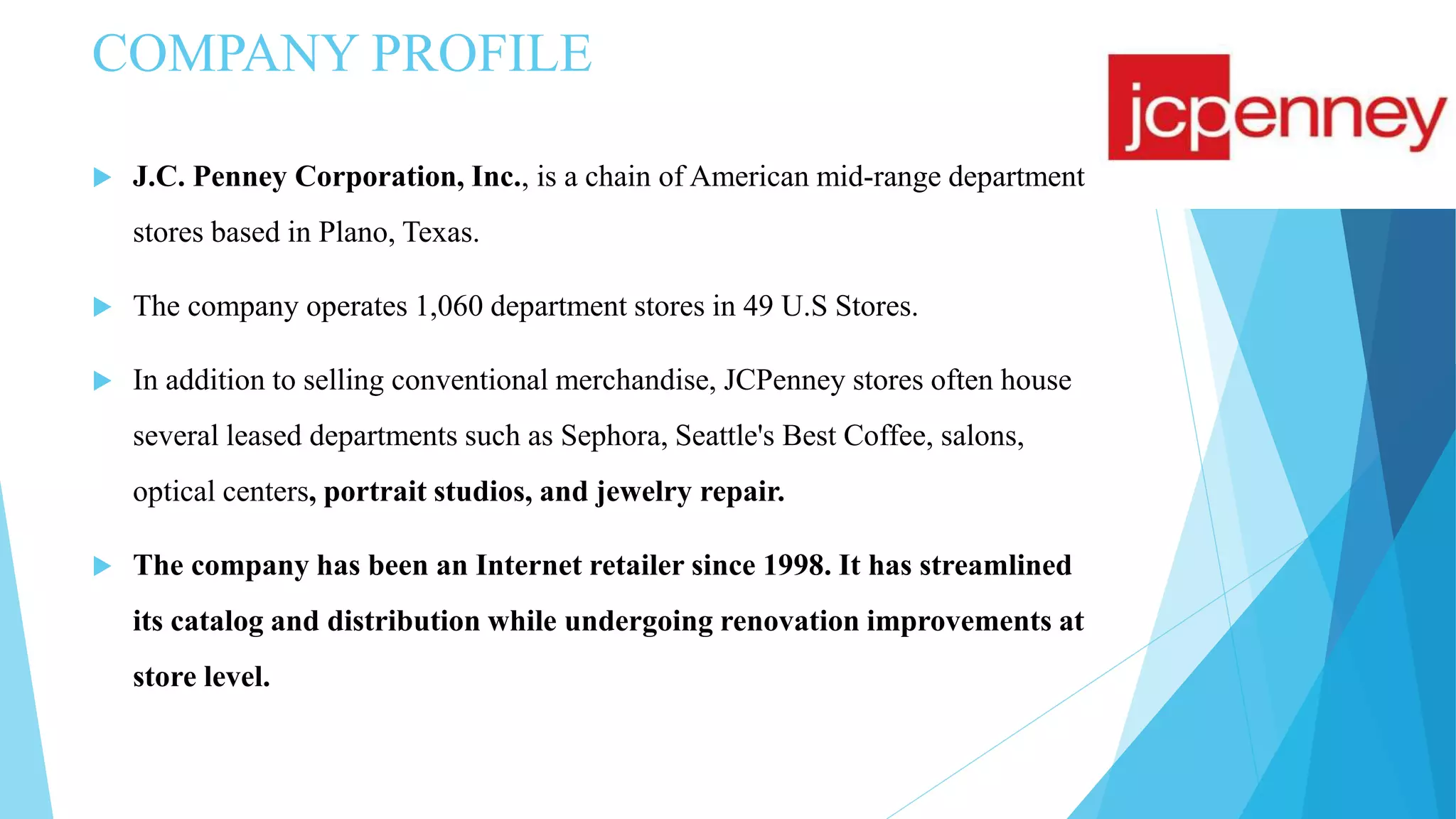 Data visualization for e commerce of jcpenney | PPT
