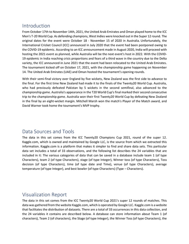 Data Visualization Report_MK-355.docx | Cricket | Sports