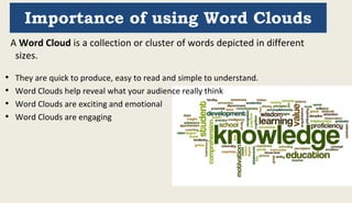 Data Visualization using Word Clouds | PPTX | Cloud Computing | Internet