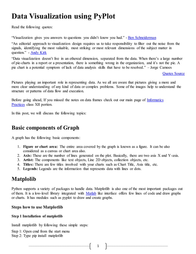 Data visualization using py plot part i | DOCX