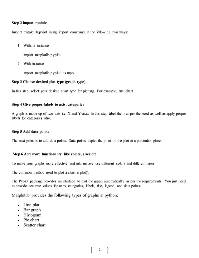 Data visualization using py plot part i | DOCX