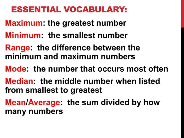 Data vocabulary | PPT