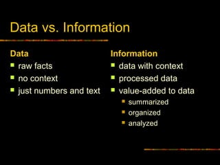 Data vs. information | PPT