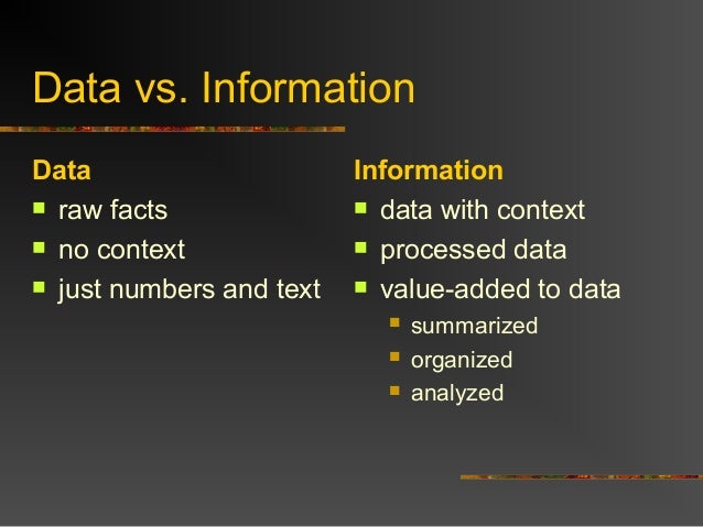 Data vs. information