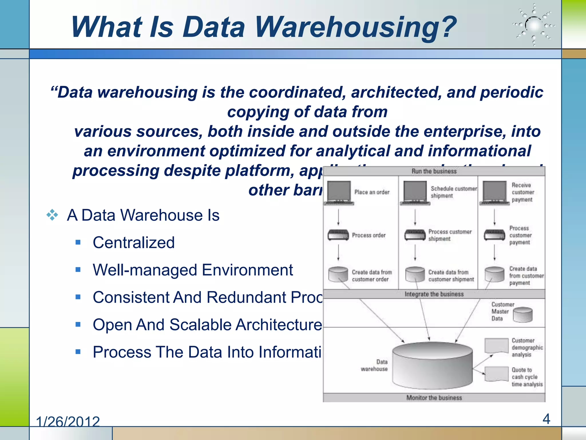 Data warehouse | PPSX | Databases | Computer Software and Applications