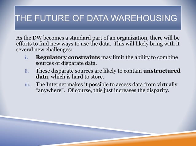 Datawarehouse | PPTX | Databases | Computer Software and Applications