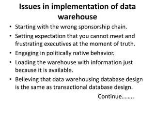 Data warehouse | PPTX