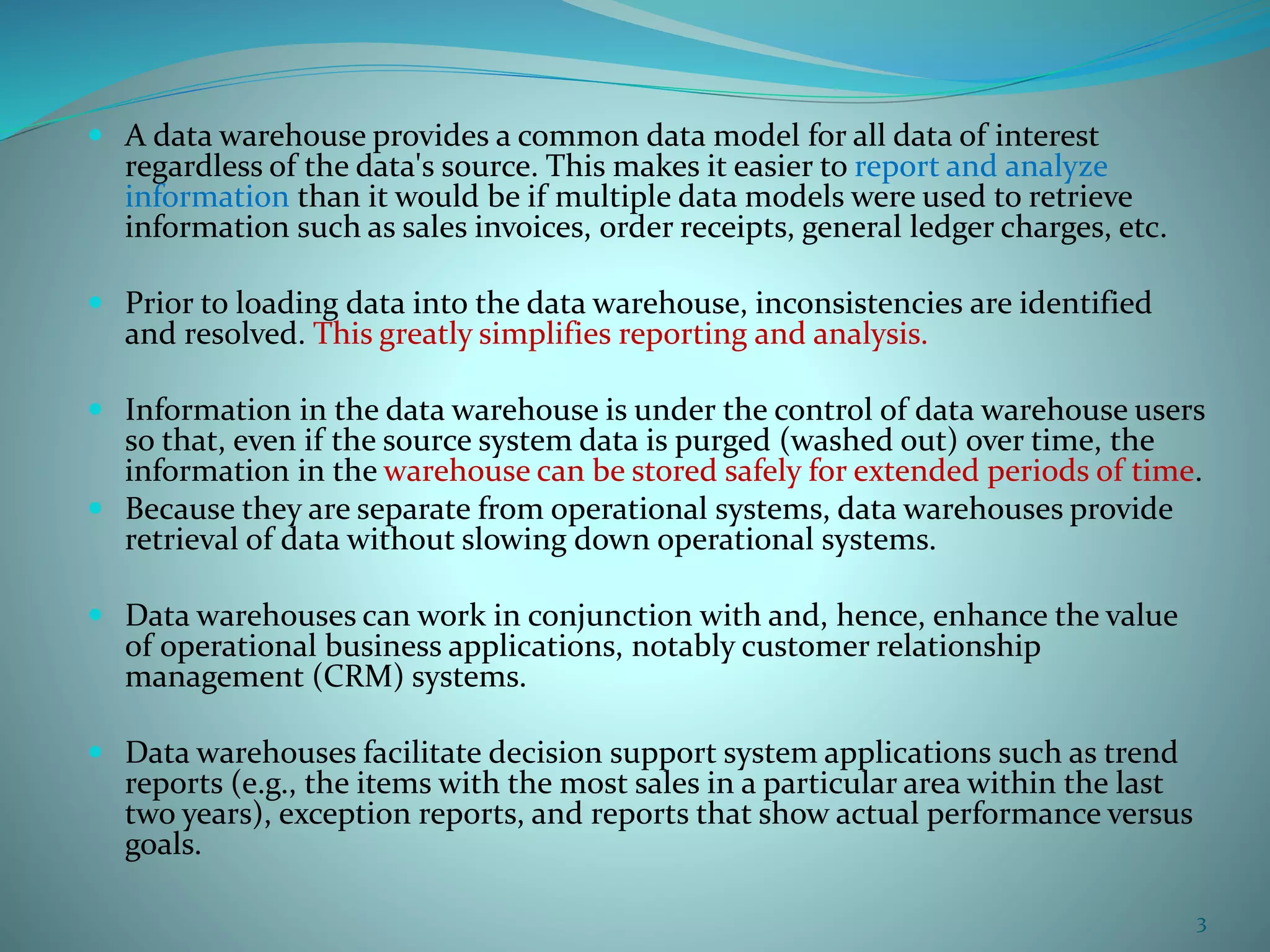 Data warehouse | PPTX | Databases | Computer Software and Applications