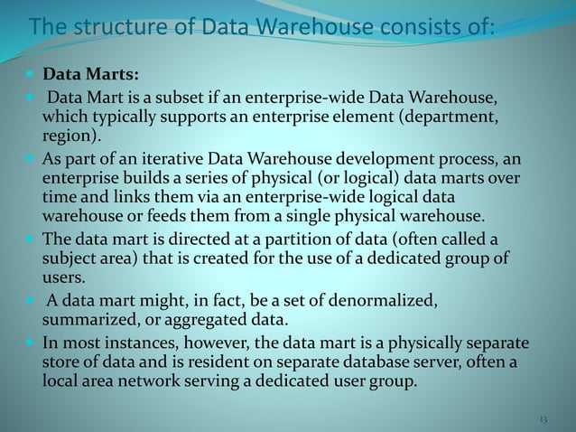 Data warehouse | PPTX | Databases | Computer Software and Applications