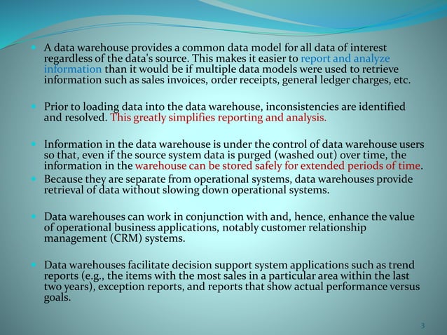 Data warehouse | PPTX | Databases | Computer Software and Applications