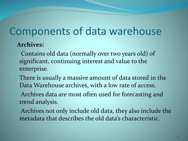 Data warehouse | PPTX | Databases | Computer Software and Applications
