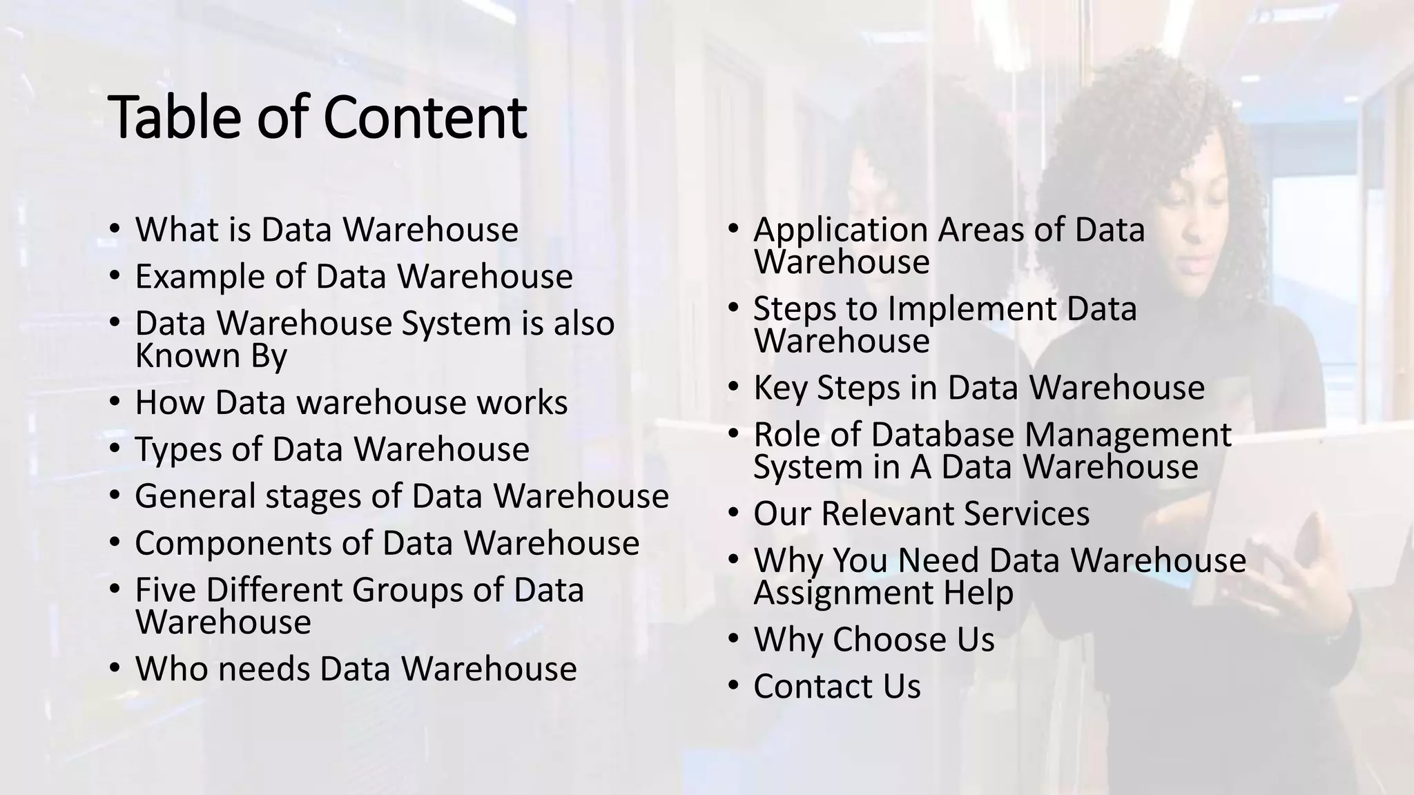 Role of Database Management System in A Data Warehouse | PPT