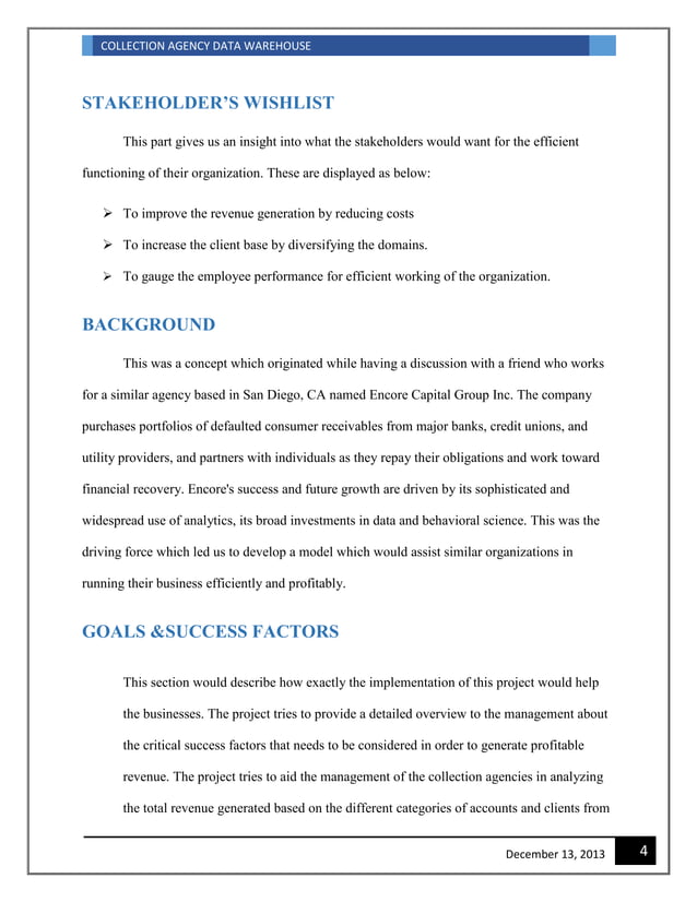 Data warehouse Project Report | PDF