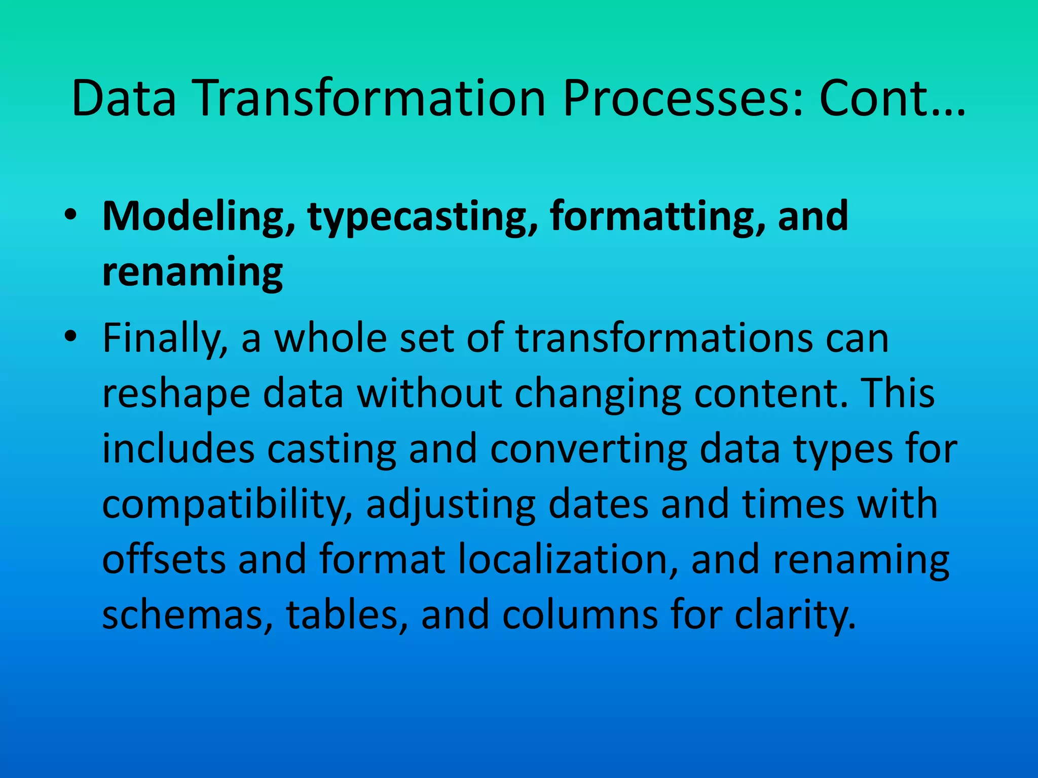 Data warehouse 13 data transformation | PPTX