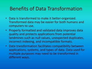 Data warehouse 13 data transformation | PPTX