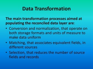Data warehouse 13 data transformation | PPTX