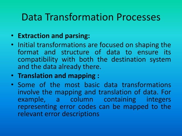 Data warehouse 13 data transformation | PPTX