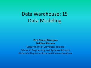 Data warehouse 15 data modeling | PPT