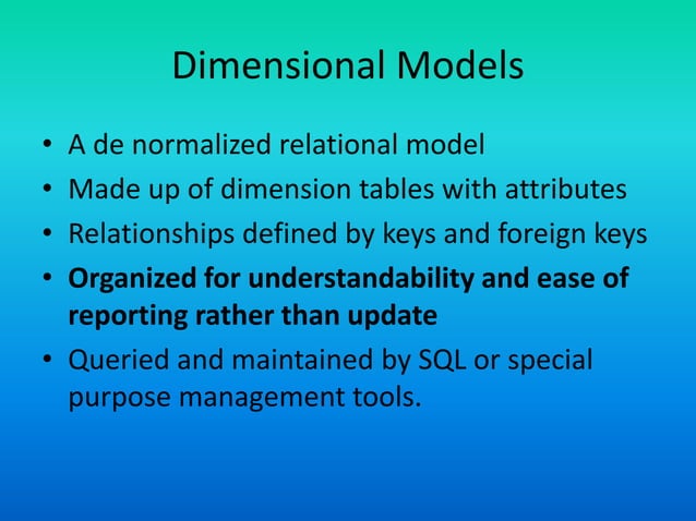 Data warehouse 17 dimensional data model | PPT