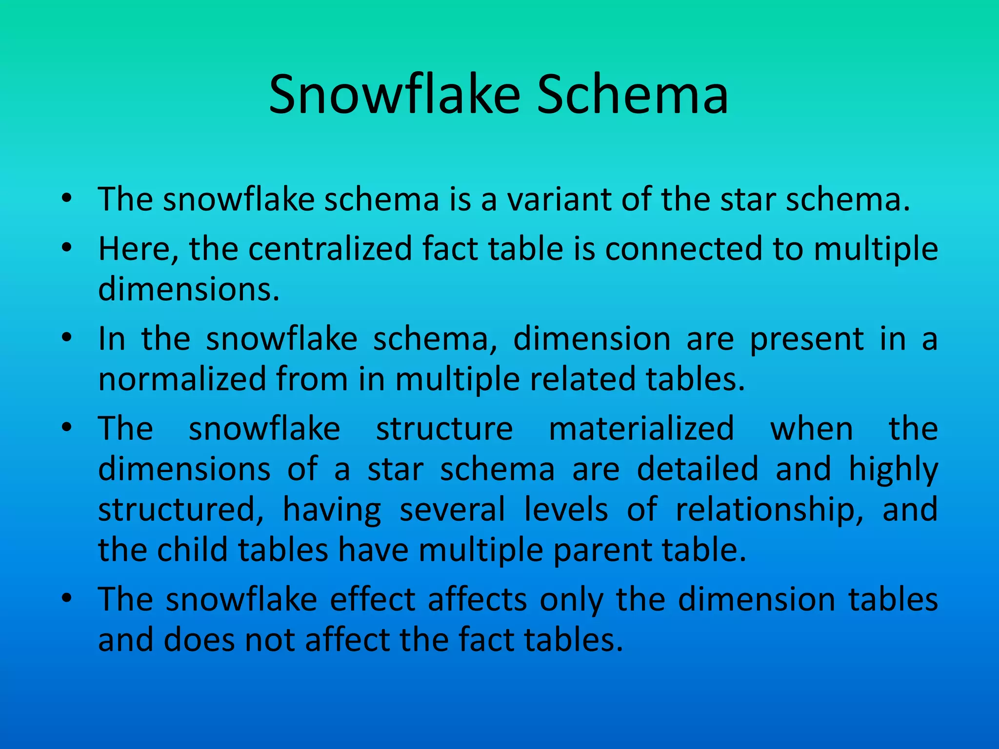 Data Warehouse 21 Snowflake Schema Ppt