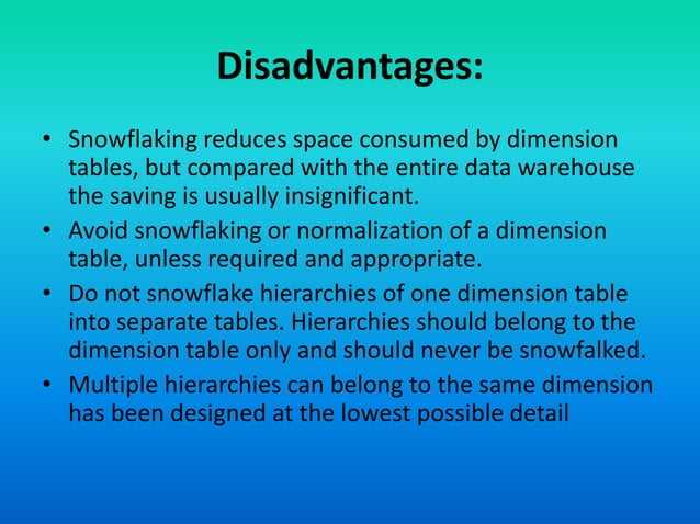Data warehouse 21 snowflake schema | PPTX | Databases | Computer Software and Applications