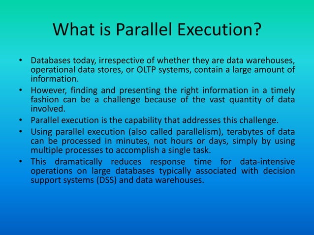 Data warehouse 26 exploiting parallel technologies | PPT