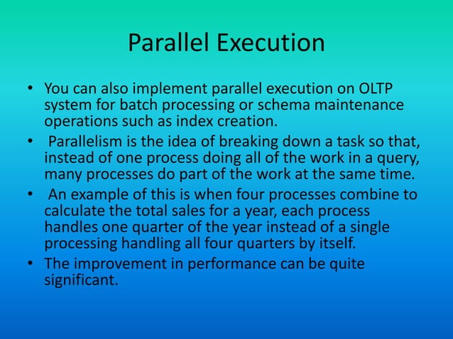 Data warehouse 26 exploiting parallel technologies | PPT
