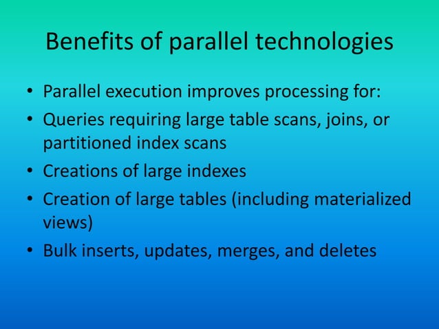 Data warehouse 26 exploiting parallel technologies | PPT