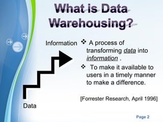 Data warehouse and mining final | PPT