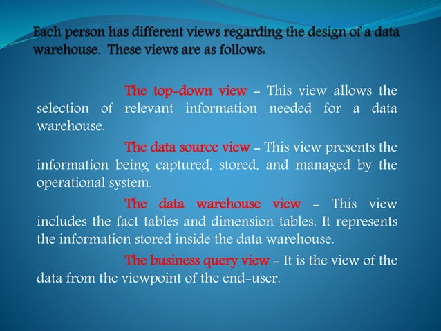 Data warehouse architecture | PPTX