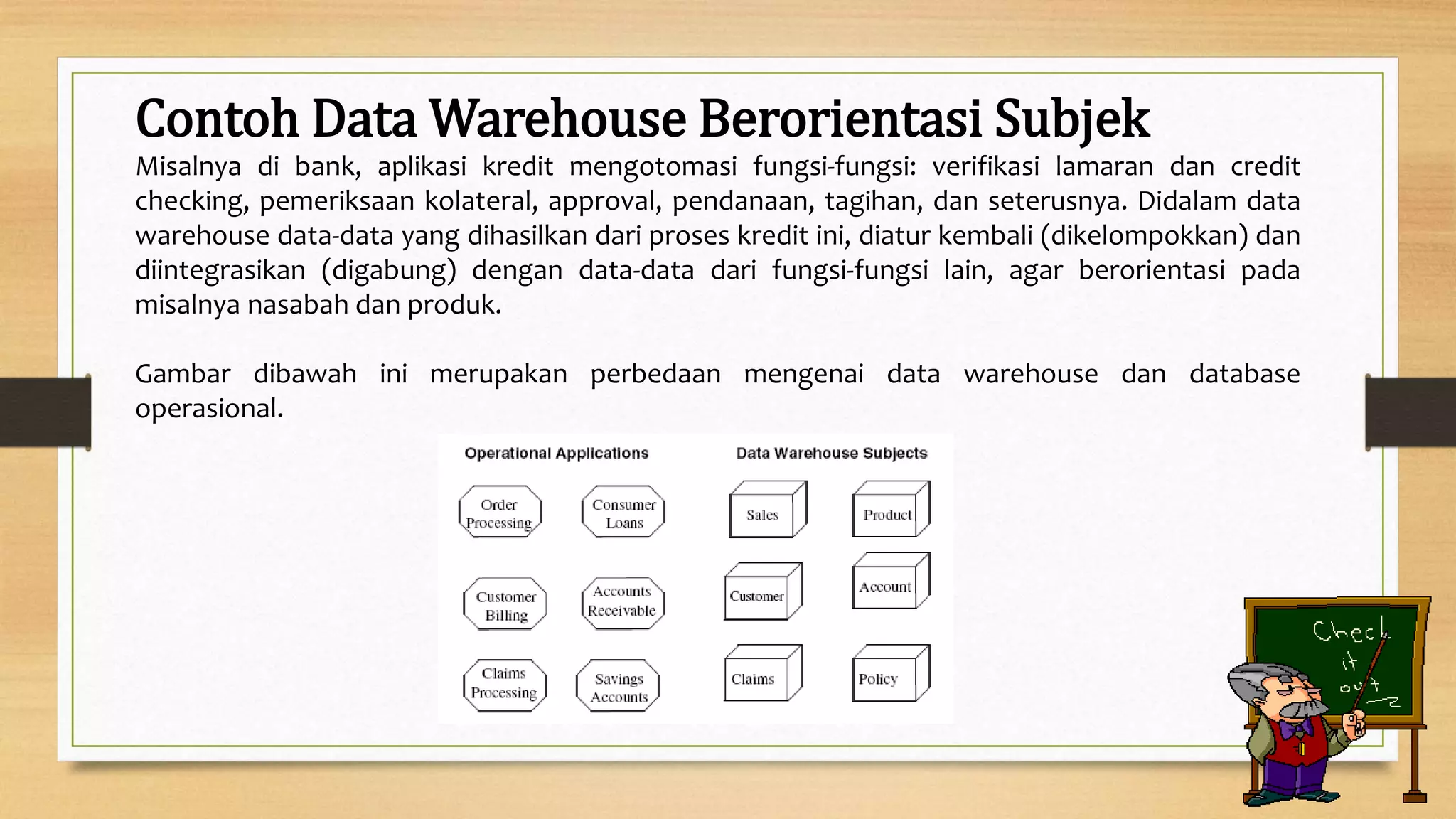 Data warehouse berorientasi kepada subjek | PPTX
