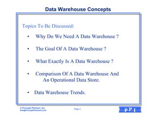 Data Warehouse Concepts and Architecture | PDF