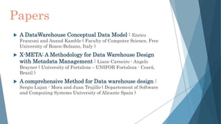 Data warehouse design | PPT