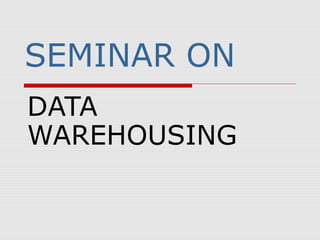 Data warehouseing | PPT